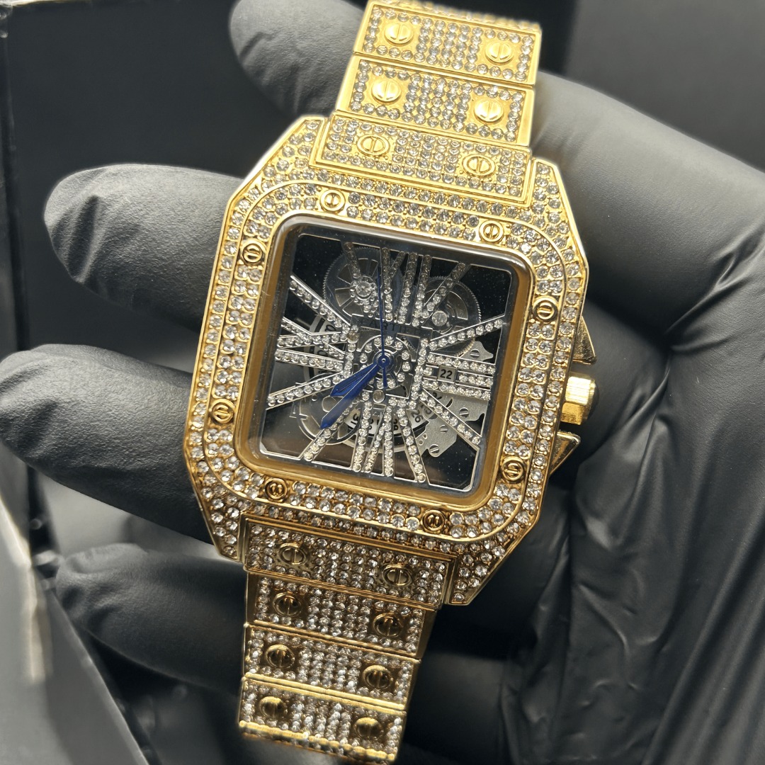 Luxor Chronos | Iced Out Skeleton Watch